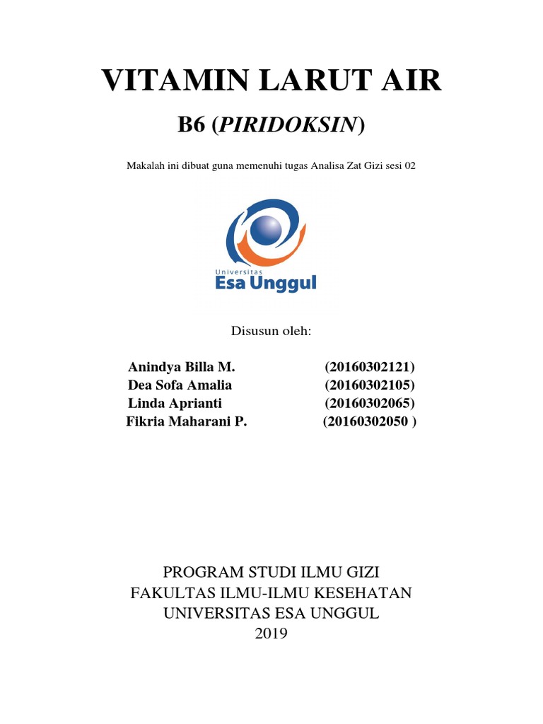 Makalah Azg - Vitamin b6 | PDF