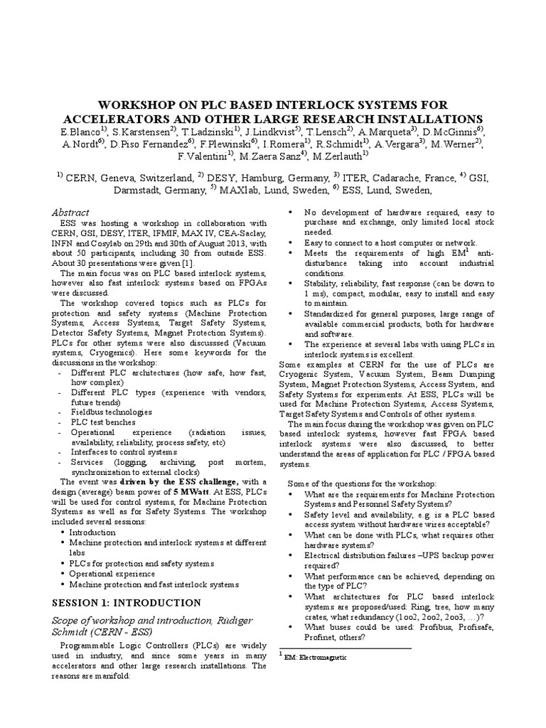 PLC Based Interlock Systems PDF | PDF | Programmable Logic Controller ...