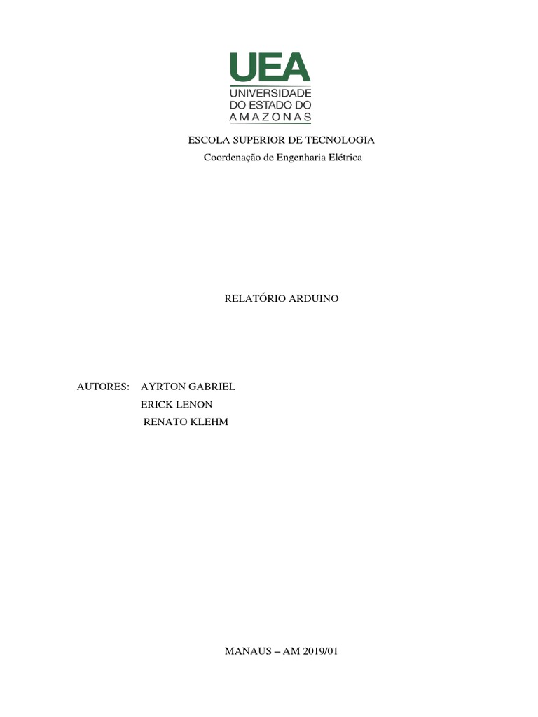 Relatório Arduino | PDF | Arduino | Bens manufaturados