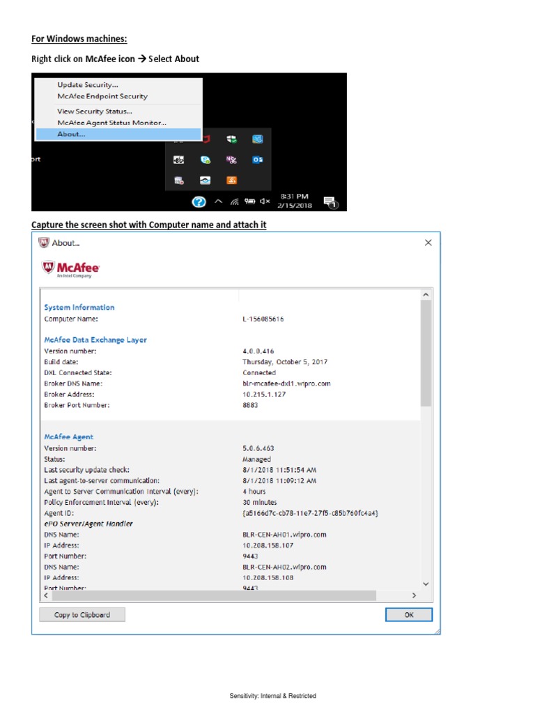 Right Click On Mcafee Icon Select About: For Windows Machines | PDF