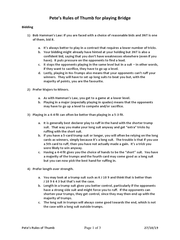 Pete's Comprehensive Guide to Successful Bridge Bidding, Declaring, and ...