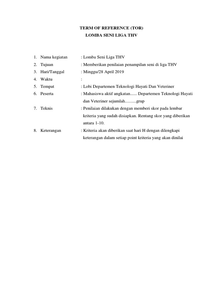 Term of Reference | PDF