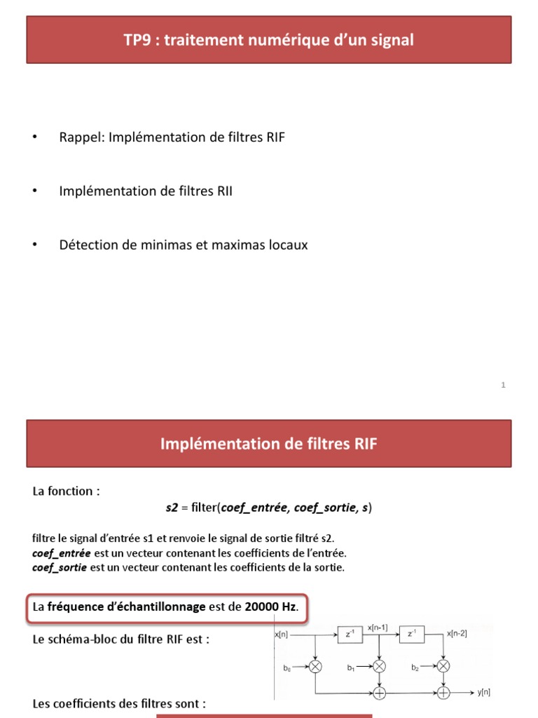 2bau TNP TP 9 | PDF | Filtre (audio) | Filtre (électronique)