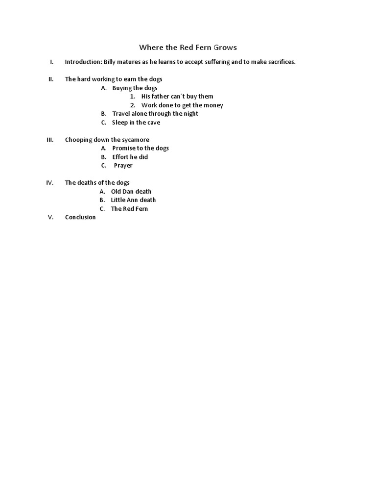 Where The Red Fern Grows Report | PDF