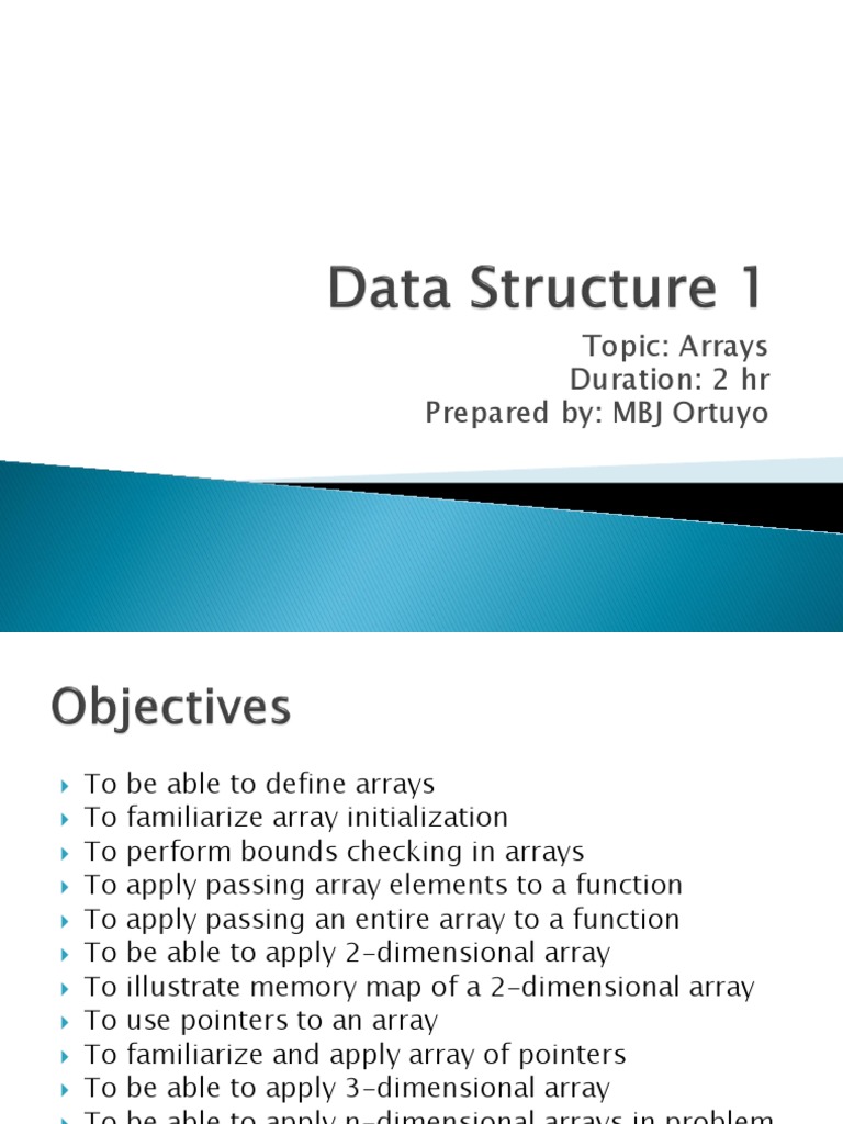 Data Structure 1 - Topic 3 | PDF | Array Data Structure | Integer ...