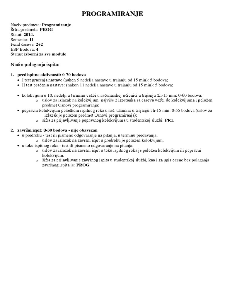 Skripta Iz Programiranja | PDF