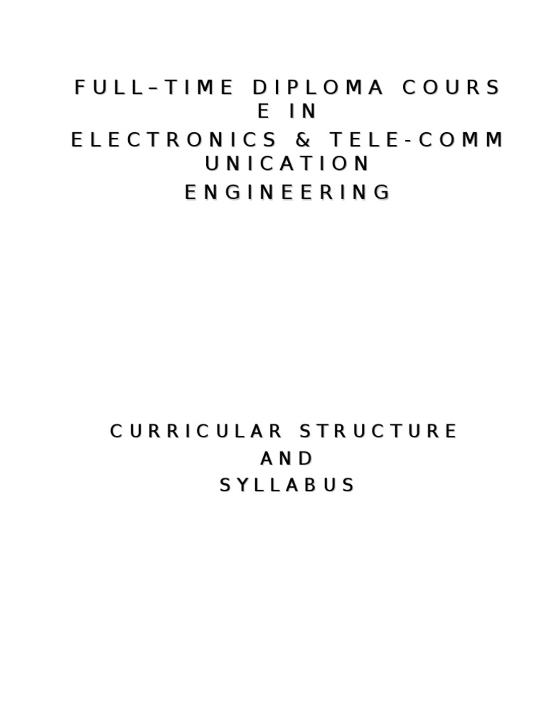 Electronics & Telecom Diploma Syllabus | PDF | Interdisciplinarity ...