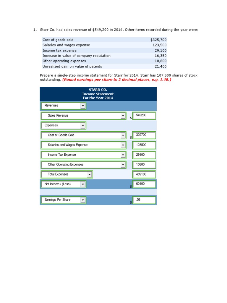 Intermediate Accounting I - Chapter 4 HW Problems with Answers.docx | Net Income | Revenue