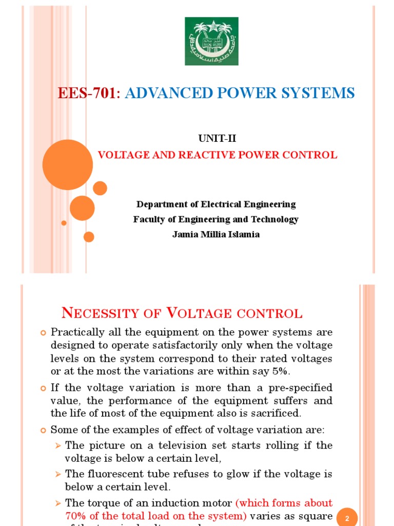 Advanced Power System UNIT II - Part 1 of 2 | PDF | Transformer | Capacitor