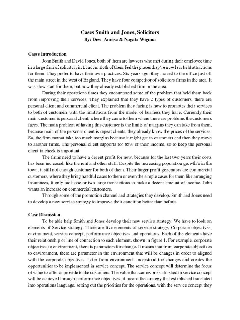 Cases Smith and Jones Solicitors by Dewi Annisa and Nagata Wiguna | PDF ...