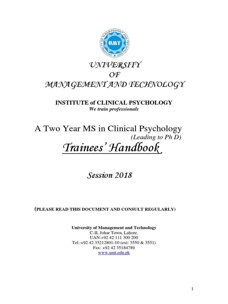 Clinical Trainee Handbook | PDF | Mental Disorder | Psychotherapy