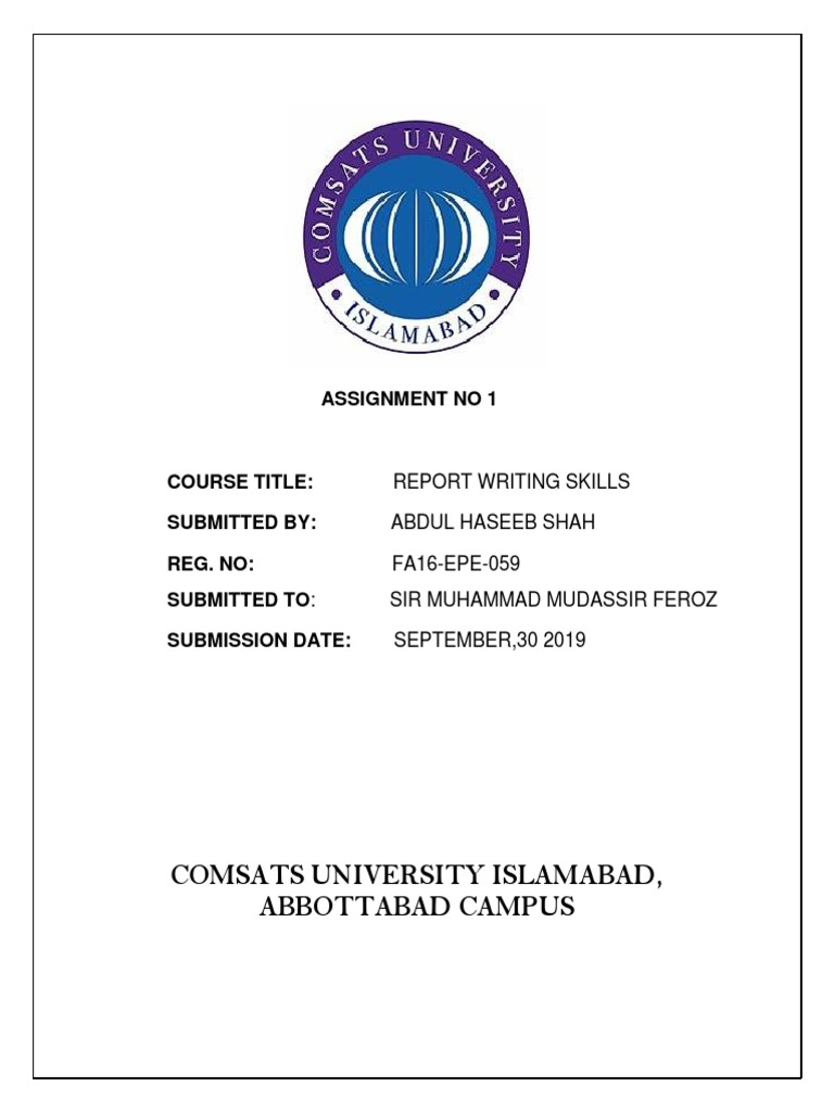 Comsats University Islamabad, Abbottabad Campus: Assignment No 1 | PDF | Business