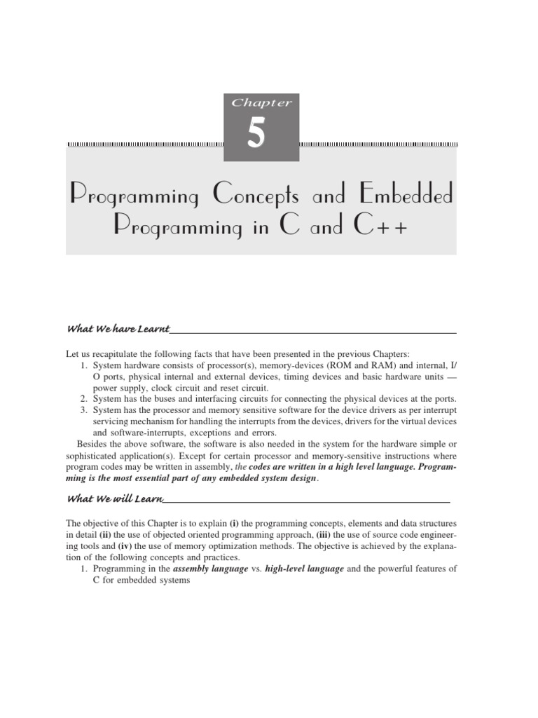 Programming Concepts and Embedded Programming in C and C++ | PDF ...