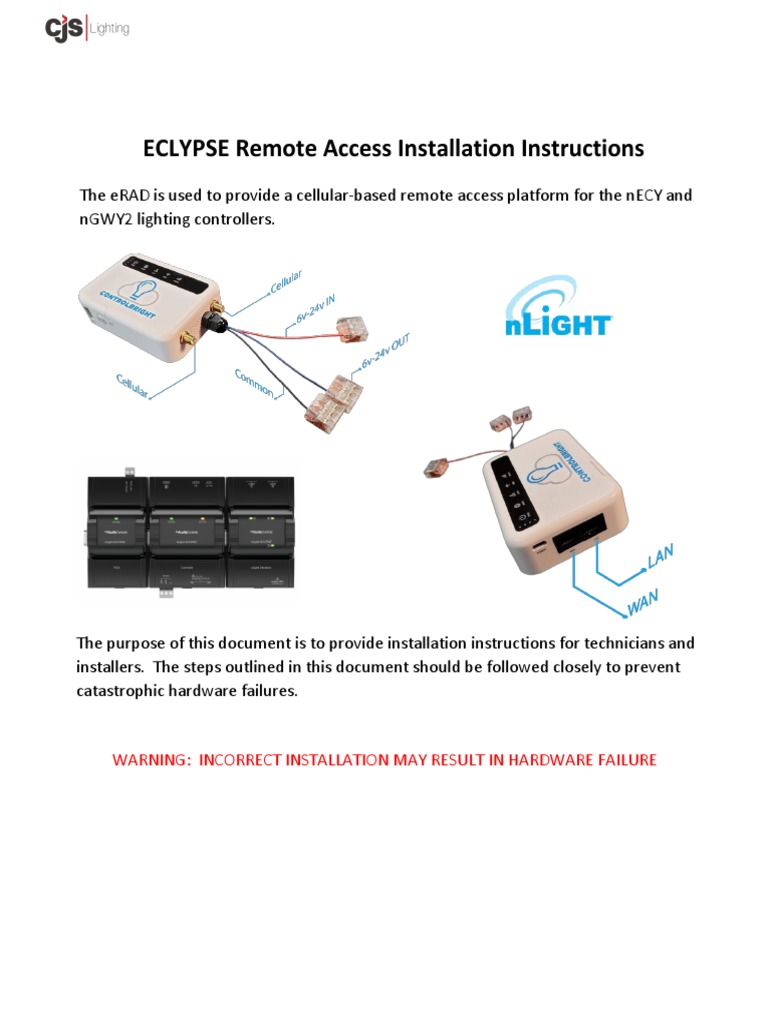 ECLYPSE Remote Access Installation Instructions: Warning: Incorrect ...