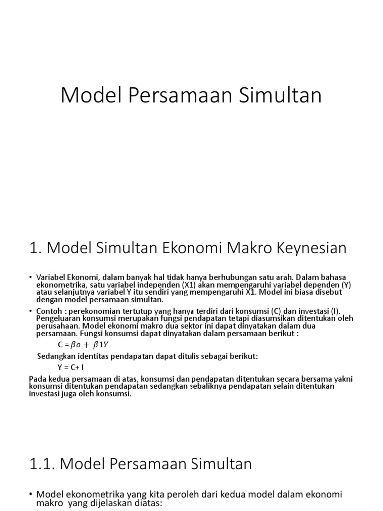 Model Persamaan Simultan | PDF