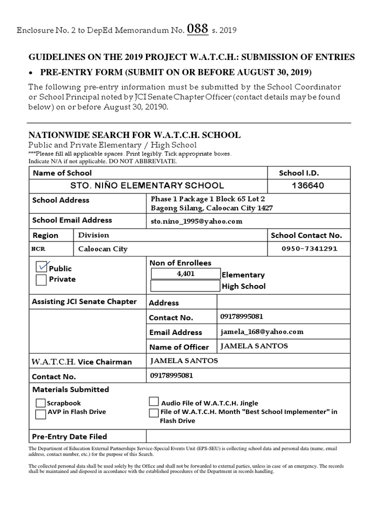 Watch Form | PDF | Computer Data | Computing