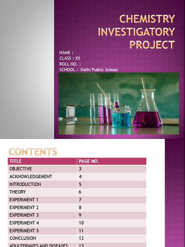 Chemistry Investigatory Project | PDF | Butter | Foods