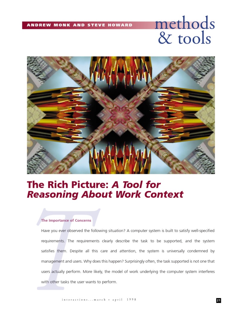 Methods & Tools: The Rich Picture: A Tool For | PDF | Intelligence ...