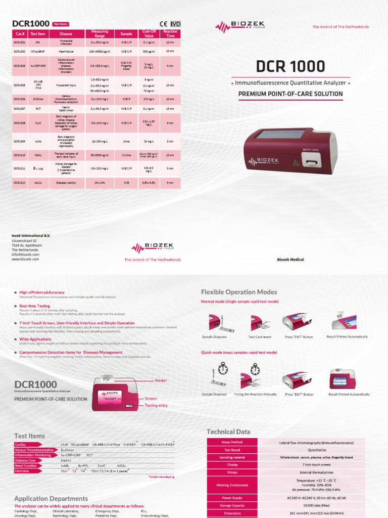 dcr-1000 Biozek Analyzer | Sepsis | Organ (Anatomy)