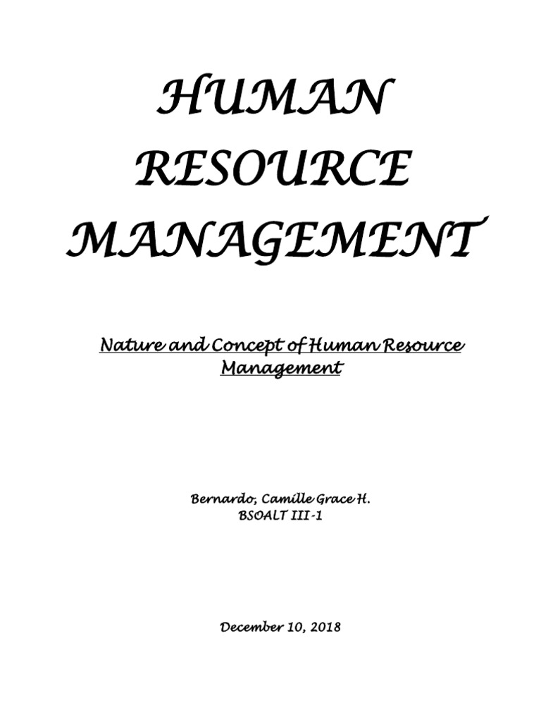 Human Resource Management Unit I | PDF | Human Resources | Human ...