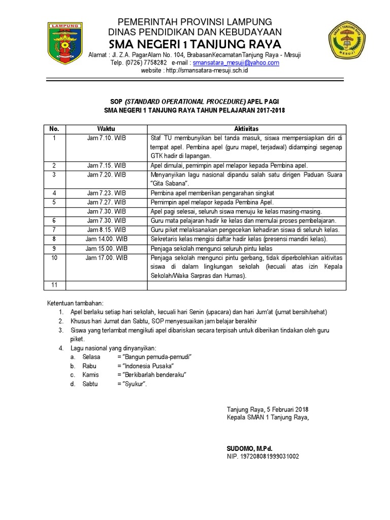 SOP Pra Pembelajaran | PDF