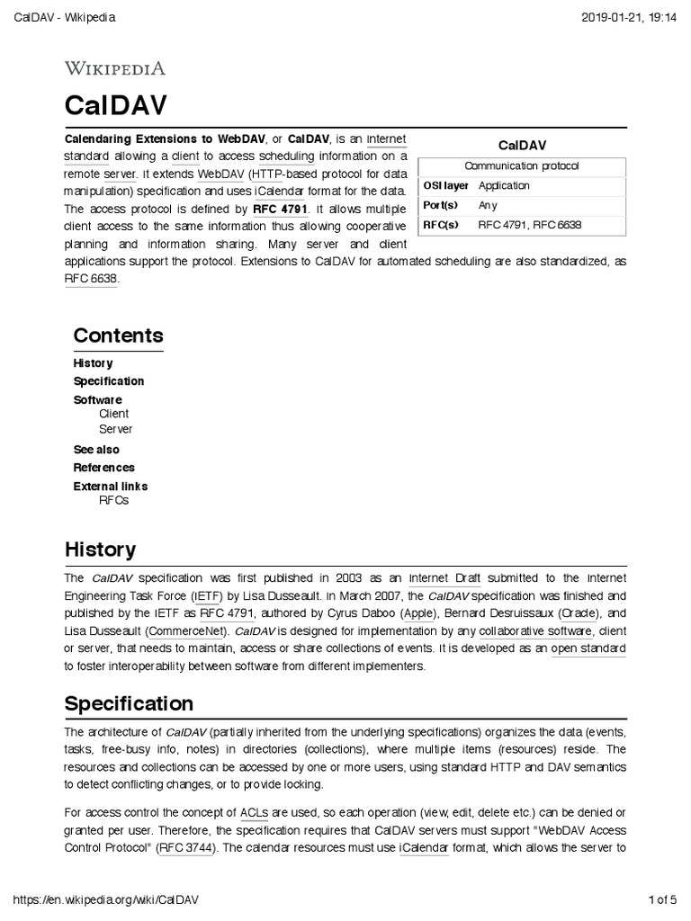 Caldav: Calendaring Extensions To Webdav, or Caldav, Is An Internet ...