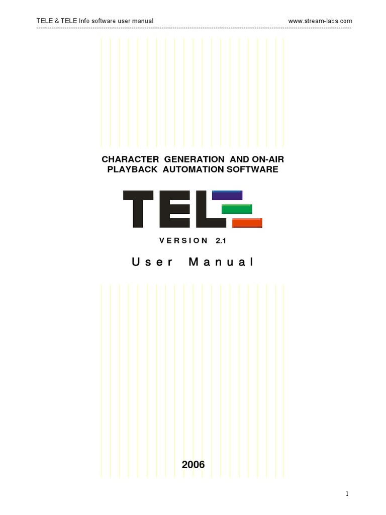 TELE Manual (Eng) | PDF | Codec | Computer File