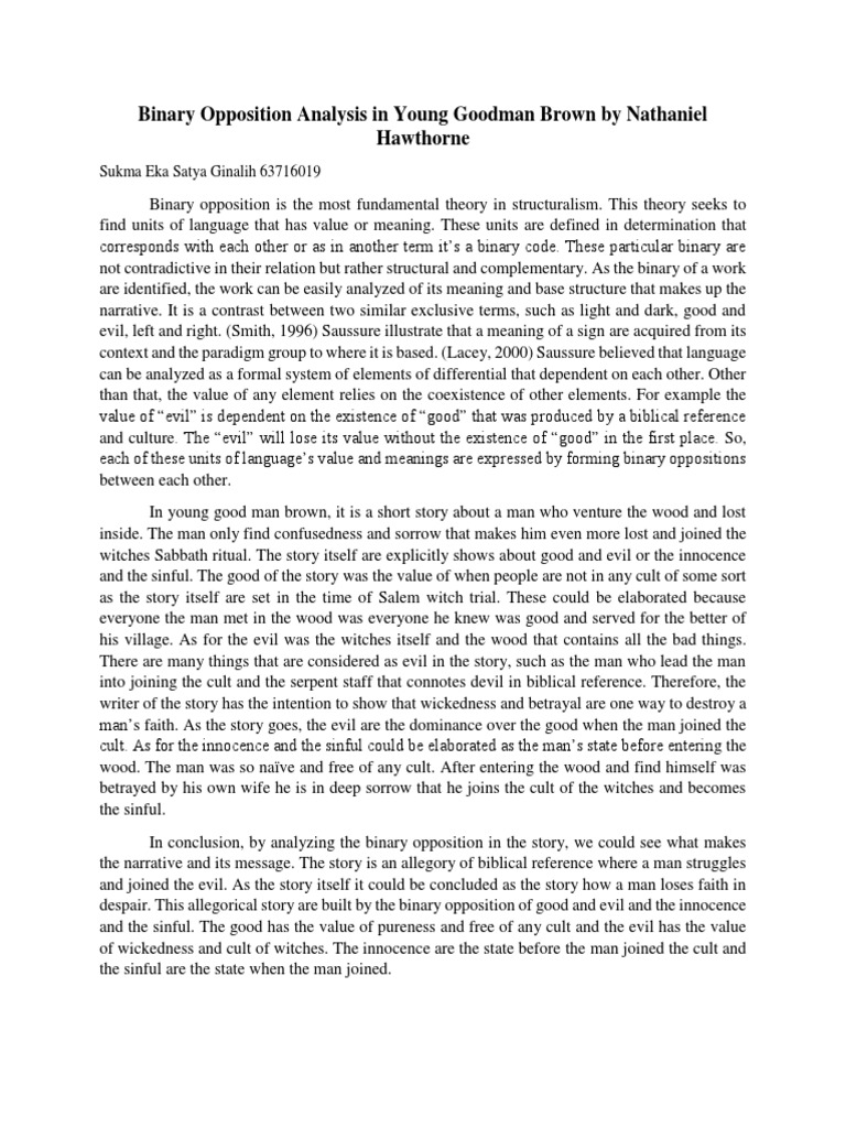 Binary Opposition | PDF | Evil | Philosophical Theories