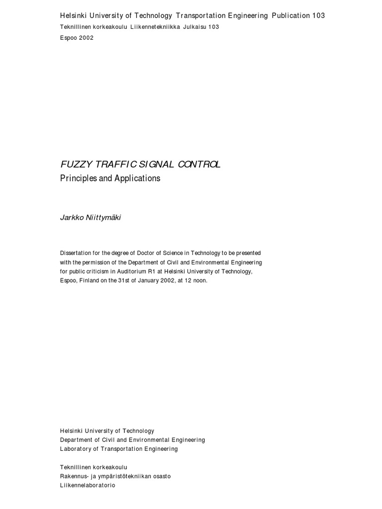 Fuzzy Traffic Signal Control | PDF | Fuzzy Logic | Traffic