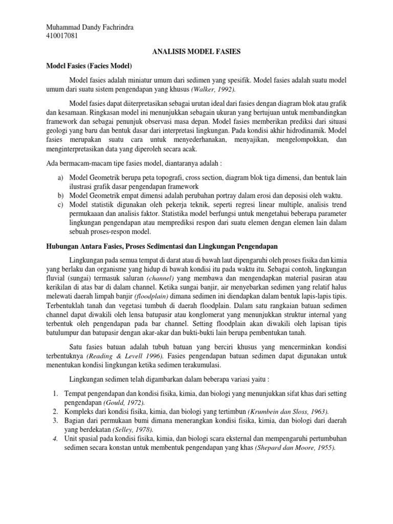 Analisis Model Fasies 1 | PDF