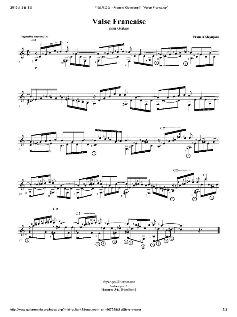 Francis Kleynjans Valse Francaise | PDF