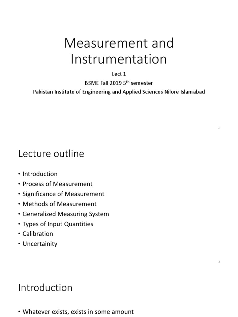 Intro To M Easurements | PDF | Measurement | Calibration