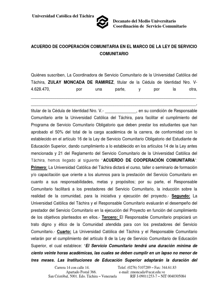 Acuerdo de Cooperación Comunitaria | PDF | Universidad | Gobierno
