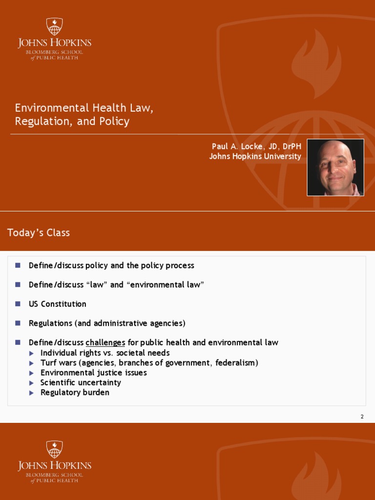 Environmental Health Law, Regulation, and Policy: Paul A. Locke, JD ...