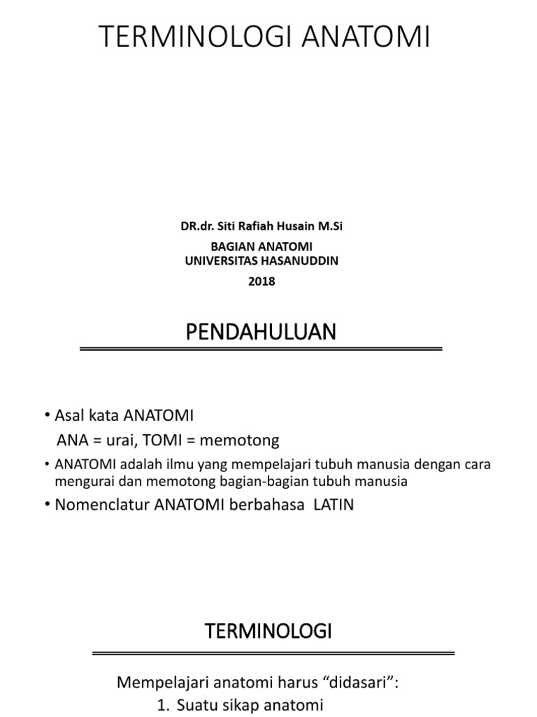 Terminologi Anatomi | PDF | Kesehatan Holistik | Sains & Matematika