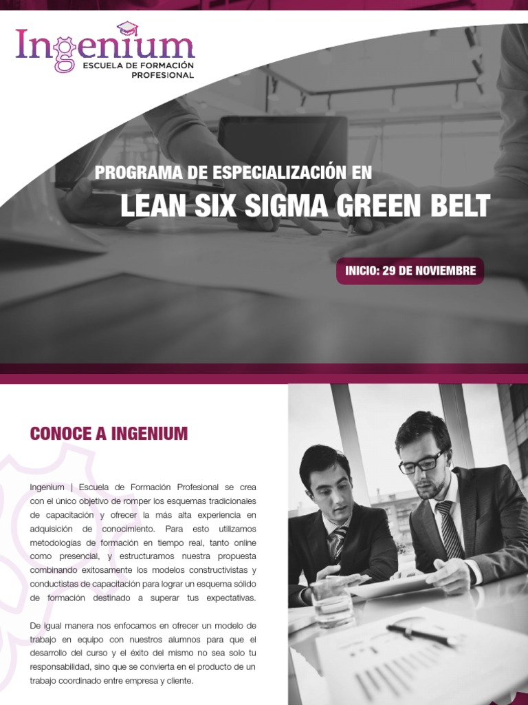 Brochure Lean Six Sigma Green Belt | PDF | Six Sigma | Lean Manufacturing