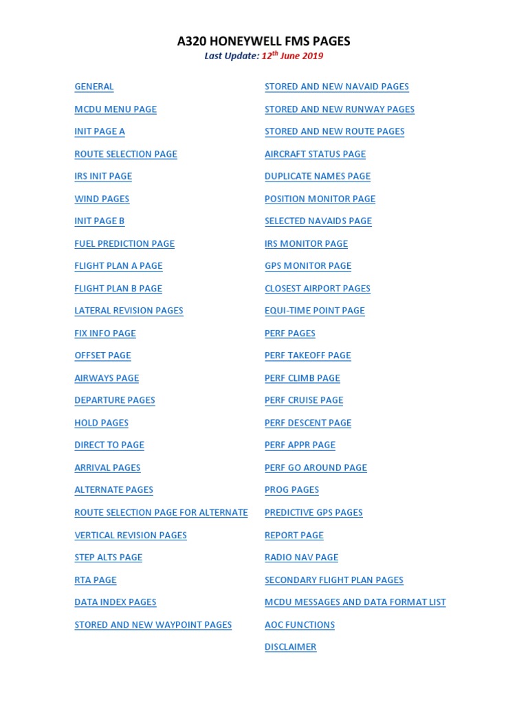 A320 Fms Pages PDF | PDF | Aviation | Aerospace Engineering