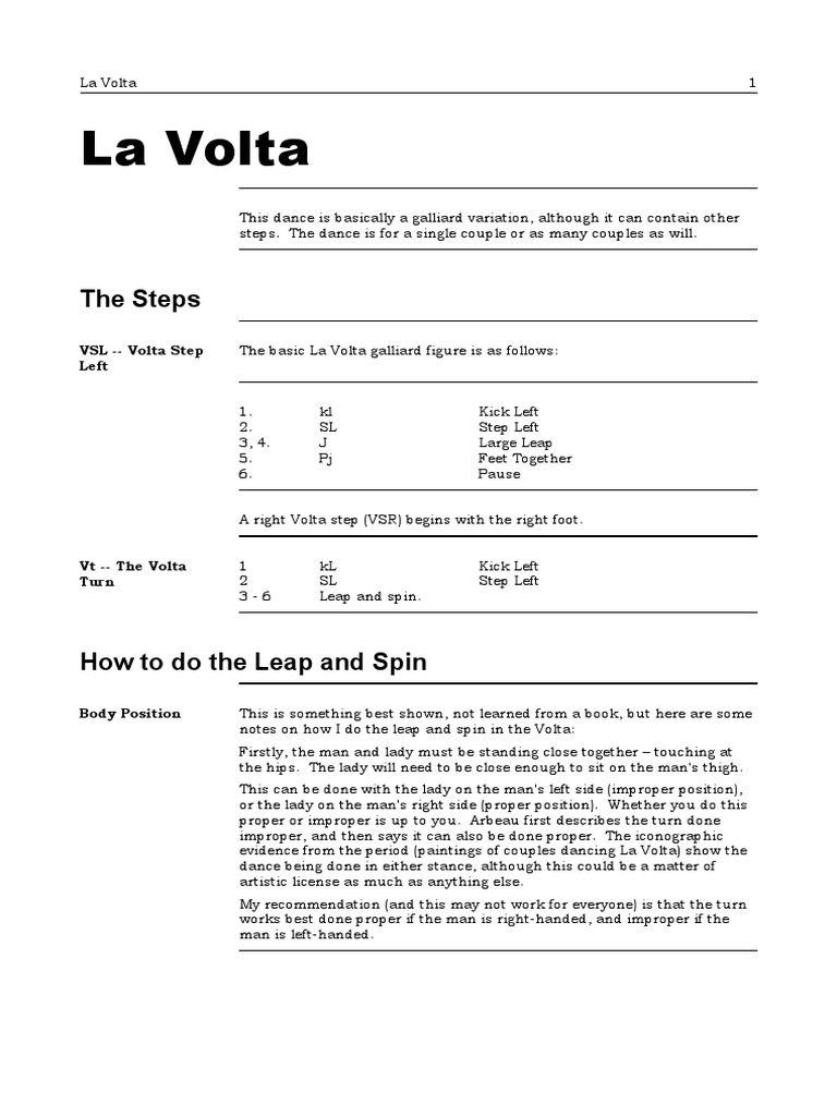 La Volta: The Steps | PDF | Dances | Shoulder
