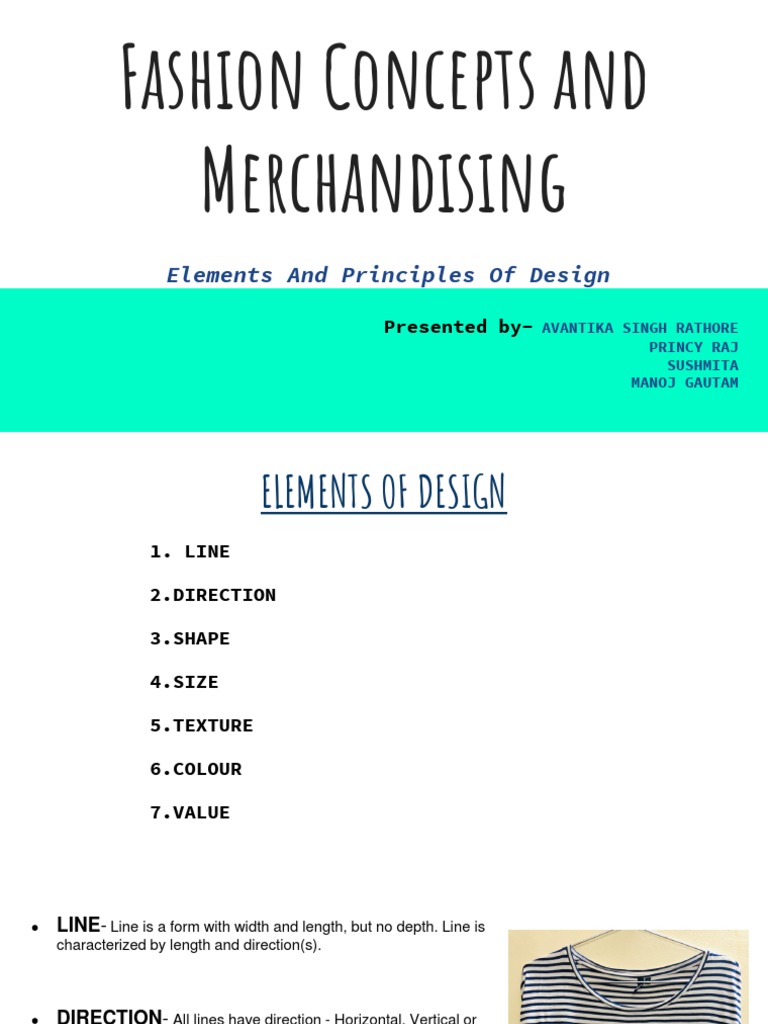 Fashion Concepts and Merchandising: Elements and Principles of Design ...