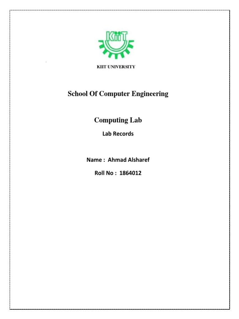 School of Computer Engineering: Lab Records | PDF | Matrix (Mathematics ...