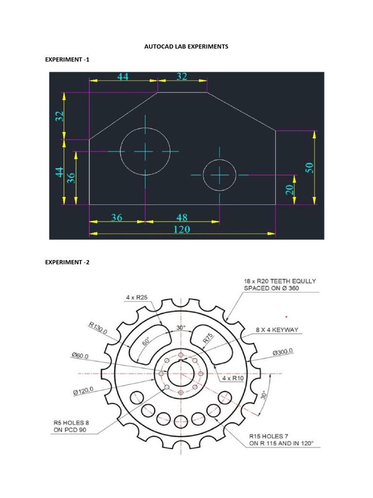 Autocad Lab Experiments Experiment - 1 | PDF