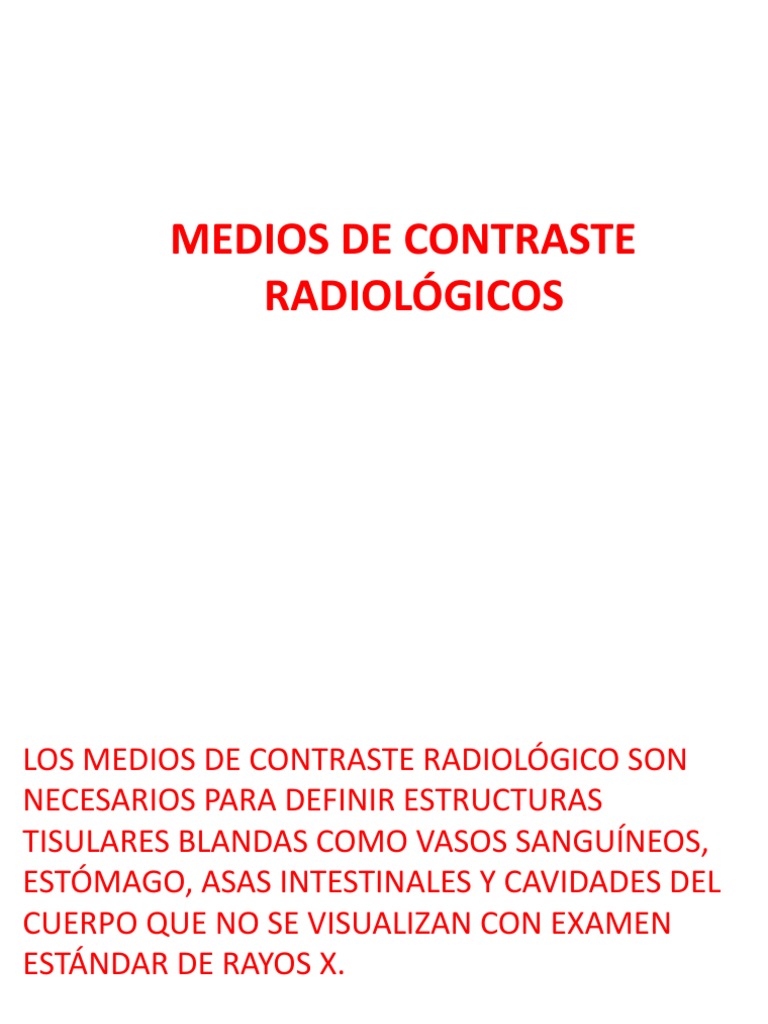 Medios de Contraste Iodados | PDF | Especialidades Medicas | Medicina ...
