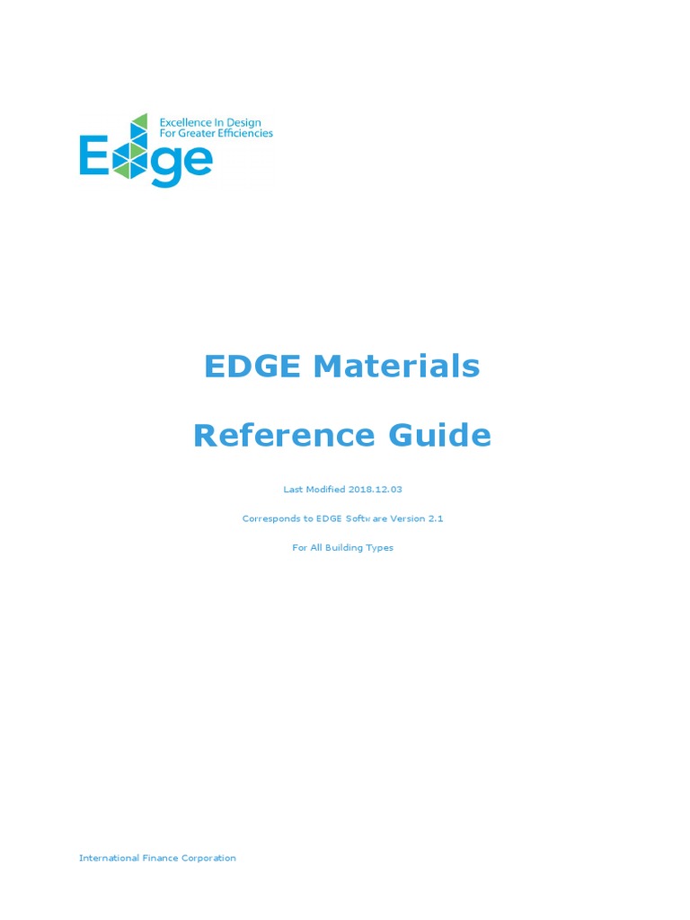 EDGE Materials Reference Guide Version 2.1 Release A PDF | PDF ...