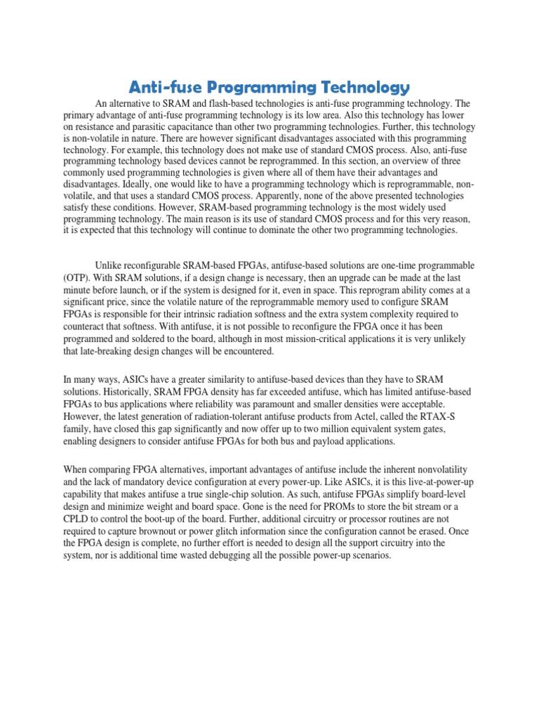 Anti Fuse | PDF | Field Programmable Gate Array | Office Equipment