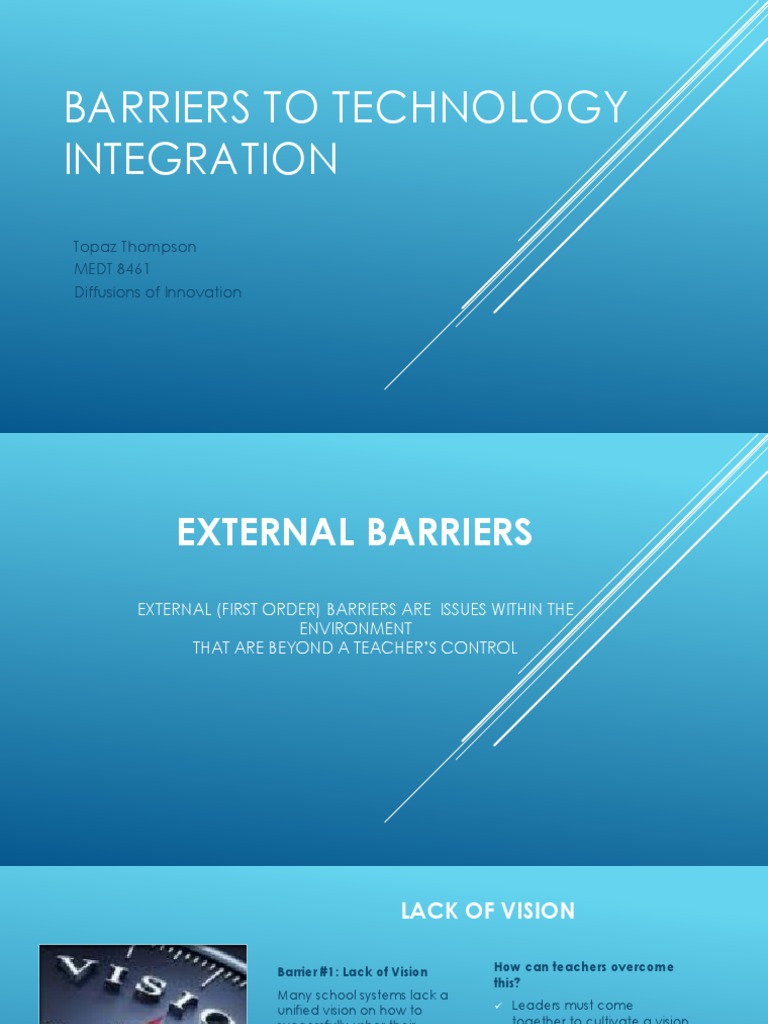 Barriers to Technology Integration | PDF | Teachers | Mentorship