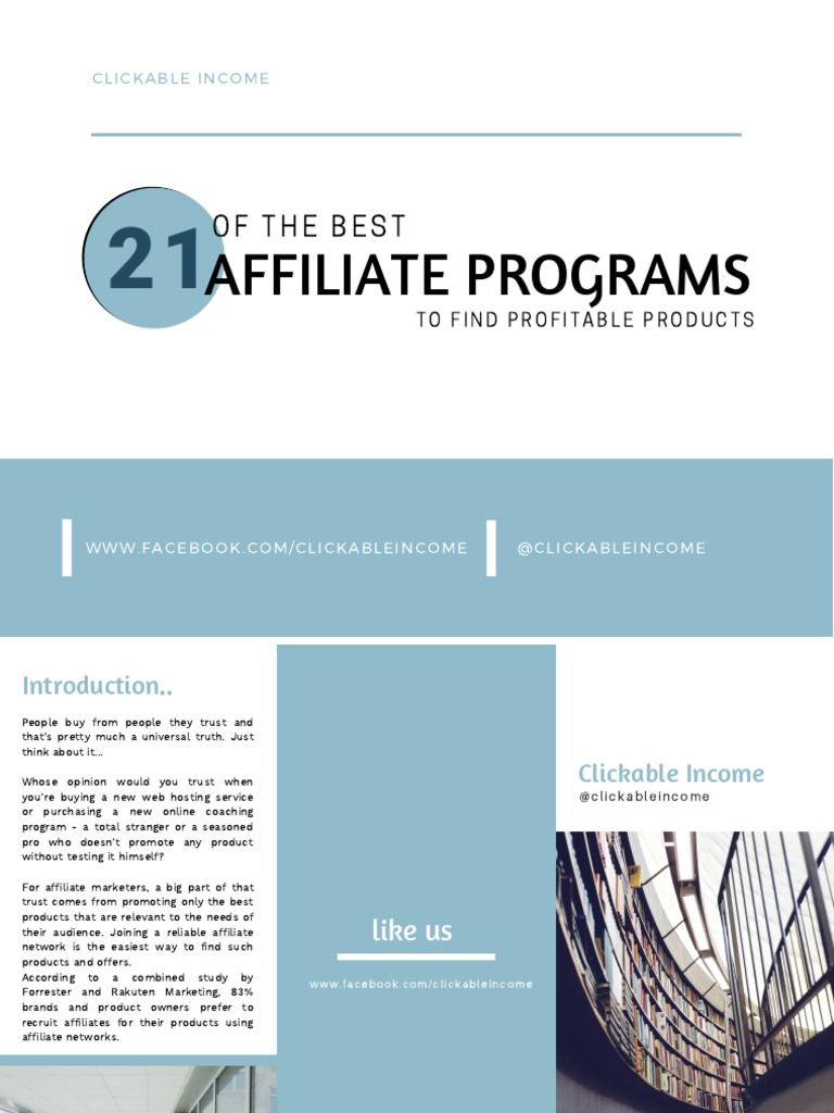 21 Best Affiliate Programs | PDF | Affiliate Marketing | E Bay