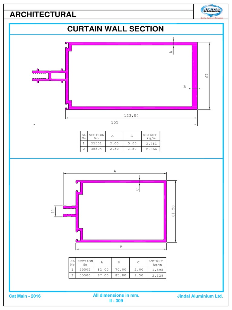 Curtain Wall Section | PDF | Architectural Elements | Building Materials