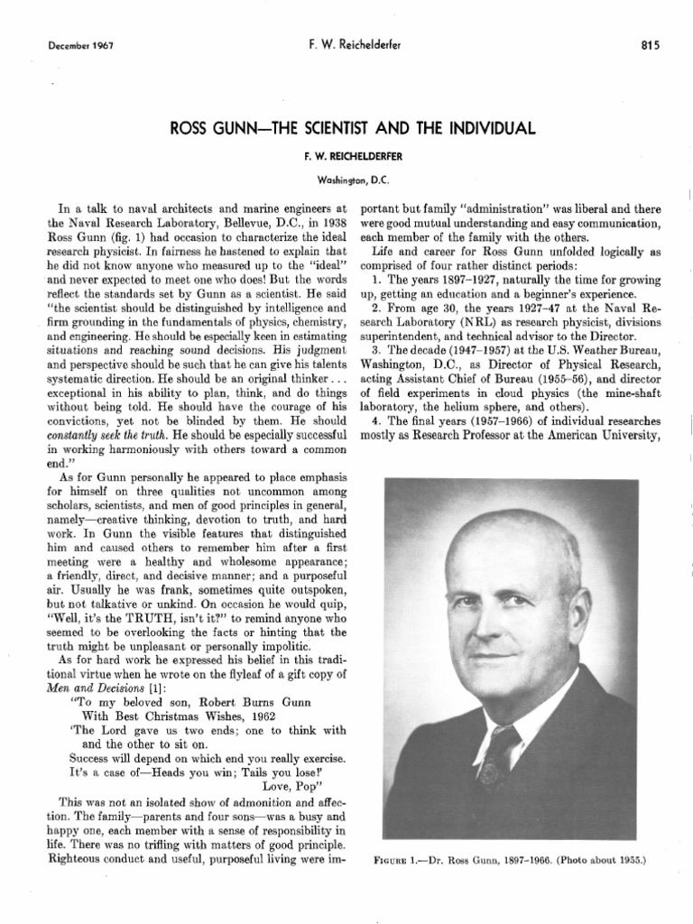 Gunn-The and The Individual: Ross Scientist | PDF | United States Naval ...