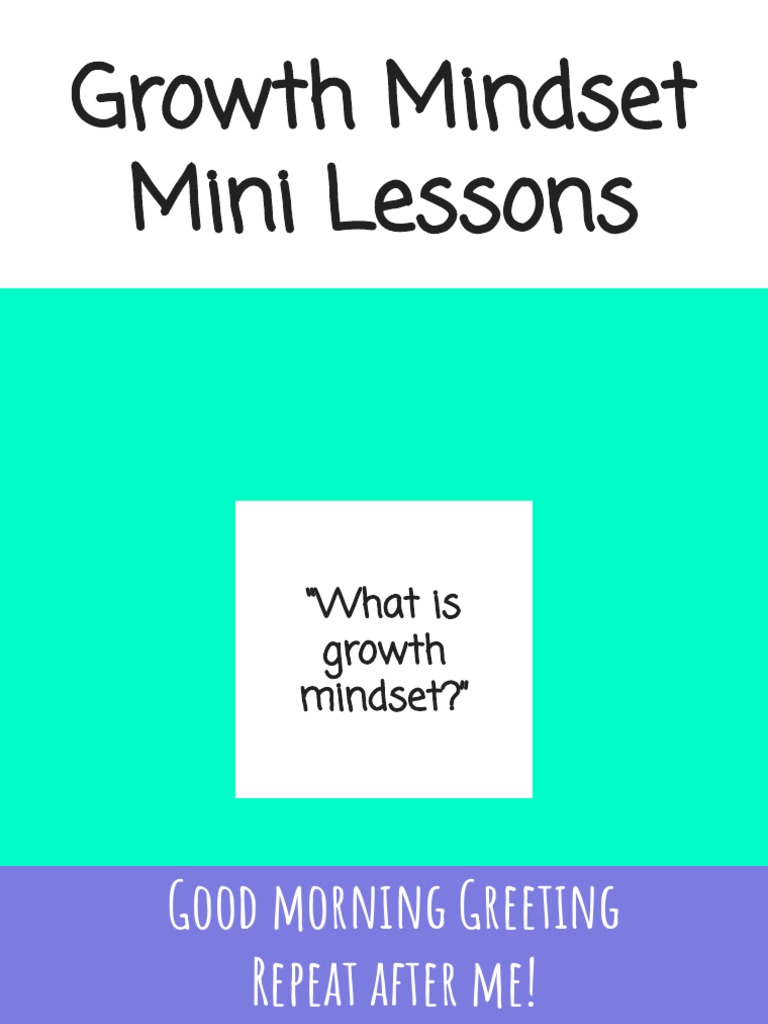 Growth Mindset Morning Meeting | PDF