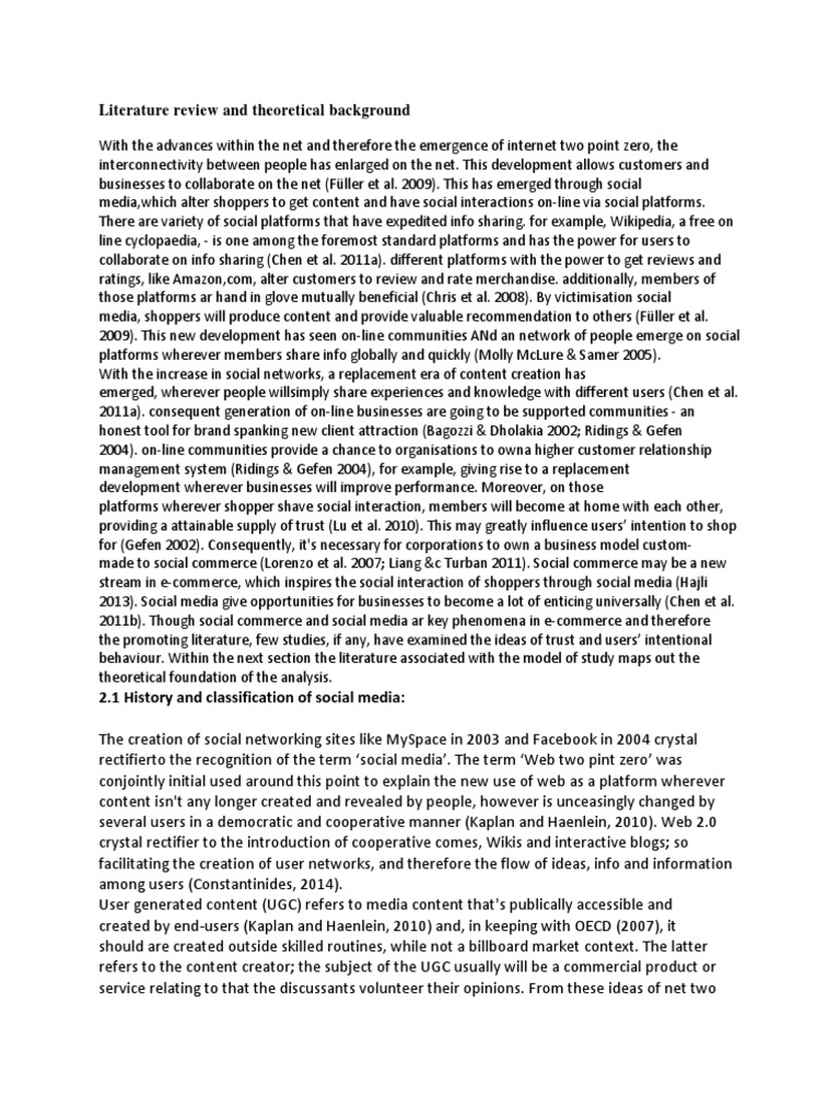 Literature Review and Theoretical Background: 2.1 History and ...